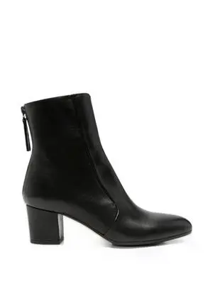 LORENA PAGGI Rear-zip Leather Ankle Boots - Black