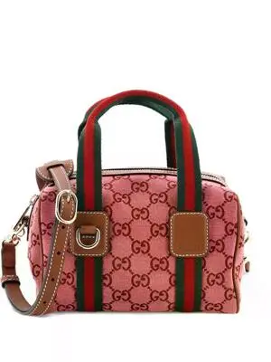 Gucci Web Boston Bag Gg Canvas Mini Travel Bag - Brown