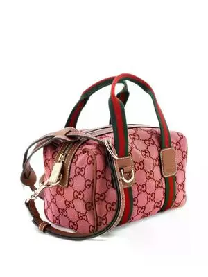Gucci Web Boston Bag Gg Canvas Mini Travel Bag