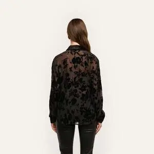 L'AGENCE Laurent Velvet Blouse Top