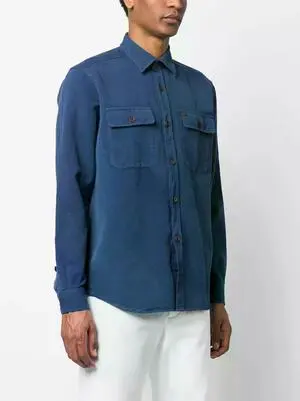 FAY Logo-embroidered Oxford Shirt
