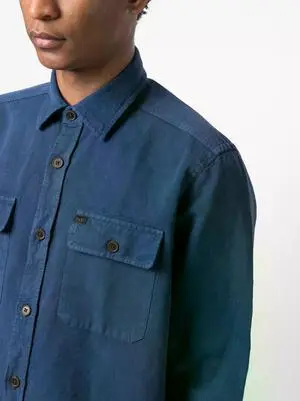FAY Logo-embroidered Oxford Shirt