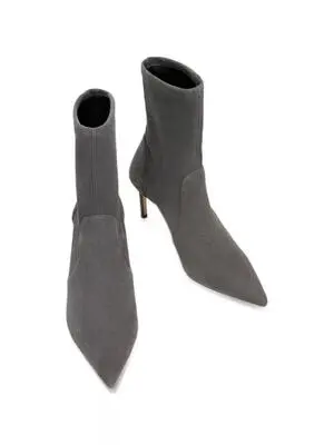 STUART WEITZMAN Power Suede Ankle Boots - Grey