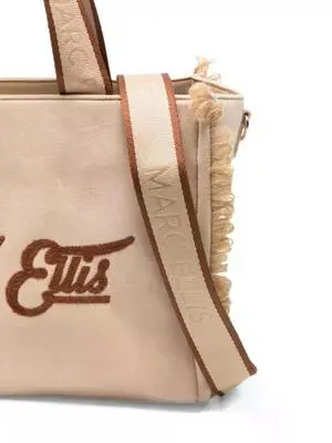 MARC ELLIS M Buby Logo-embroidered Fringed Tote Bag - Neutrals