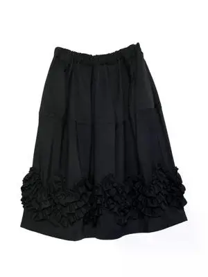 Comme Des Garçons Ruffled Tiered Midi Skirt - Black