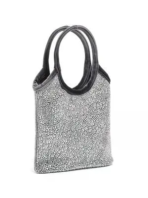 TWENTY FOURHAITCH Mini Nela Crystal-embellished Velvet-trim Tote Bag