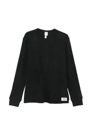 SKIMS Waffle-knit Logo-patch Sweatshirt - Black