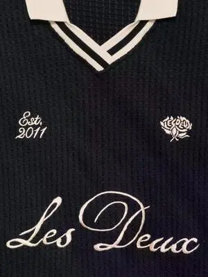 LES DEUX Waffle-knit Logo-embroidered Sweatshirt