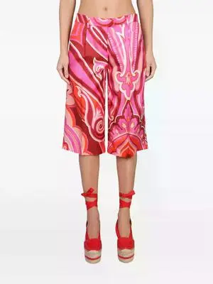 Etro All-over Graphic-print Shorts - Pink
