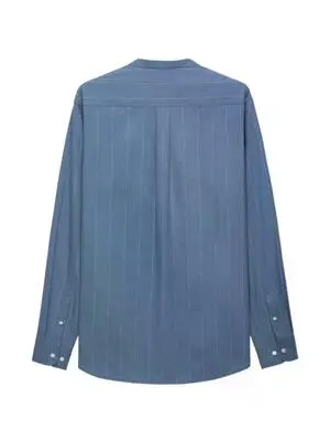Shanghai Tang Coin-embroidered Mandarin-collar Shirt