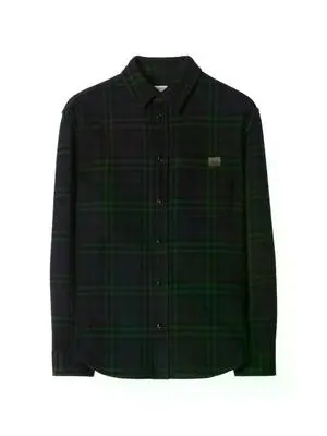 Burberry Classic-fit Check Wool Shirt - Blue