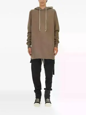 Rick Owens Oversize Cotton Hoodie - Brown