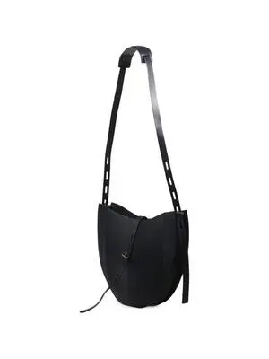 MINOBOSSI Curved Leather Shoulder Bag