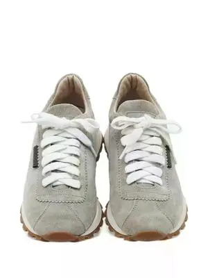 Brunello Cucinelli Monili-embellished Low-top Sneakers - Grey