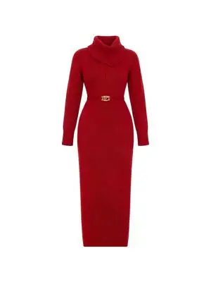 TWINSET Belted Midi Dress - Red