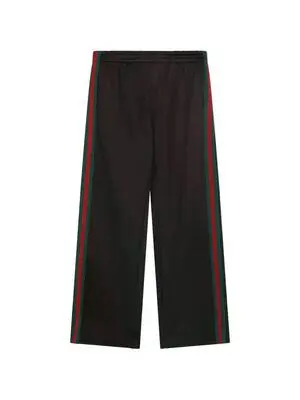 Gucci Cotton Jersey Leisure Pants With Web - Brown