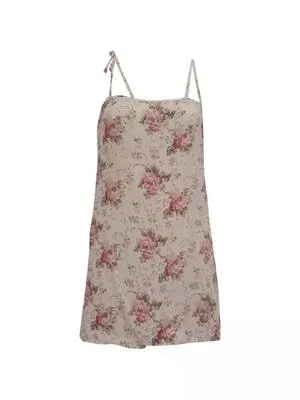 REFORMATION Floral-print Mini Dress - Neutrals