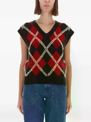 Guest In Residence Argyle Knit Vest - Brown