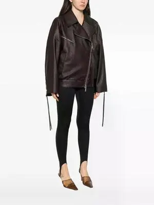 THE M.. Eiffel Crinkled-effect Biker Jacket