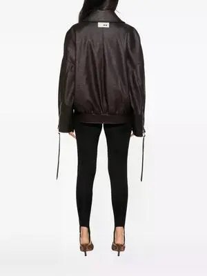 THE M.. Eiffel Crinkled-effect Biker Jacket