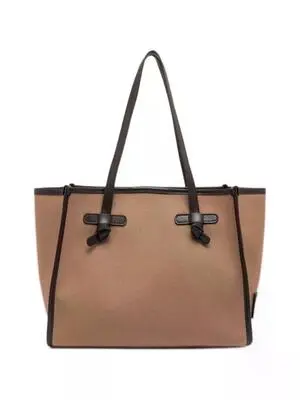 GIANNI CHIARINI Marcella Leather-trim Shoulder Bag - Neutrals