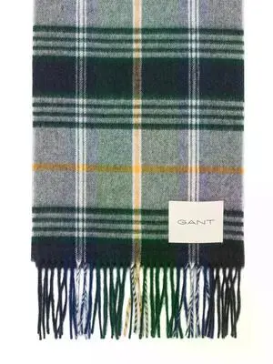 Gant Check-pattern Wool Scarf - Grey