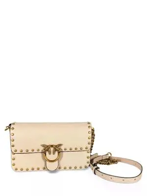 Pinko Love Birds Stud-embellished Cross Body Bag - Neutrals