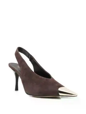 DIVINE FOLLIE Metal-toe Slingback Pumps