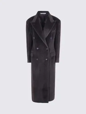 Tagliatore Long Double-breasted Coat In Alpaca And Virgin Wool Blend