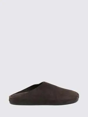 THE ROW Hudson Suede Low-heel Mules With Round Toe - Coffee