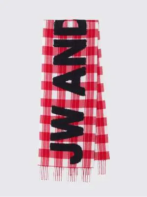 JW Anderson Chevron Wool Scarf With Contrast Logo And Fringed Hem - Fa01
