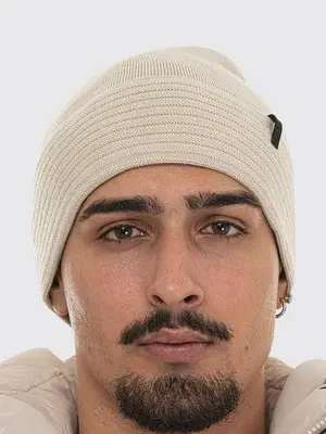 BOSS Soft Rib-knit Beanie Hat In A Wool Blend - Beige