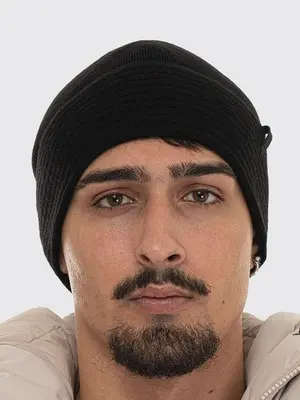 BOSS Soft Rib-knit Beanie Hat In A Wool Blend - Black