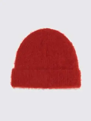 Séfr Soft Rib-knit Beanie Hat In An Alpaca Wool Blend - Red