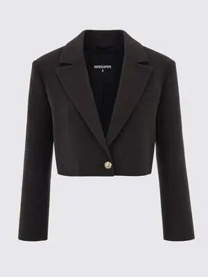 Patrizia Pepe Cropped Single-breasted Blazer With Peak Lapels
