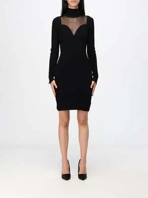 GENNY High-neck Wool-blend Knit Mini Sheath Dress - Black