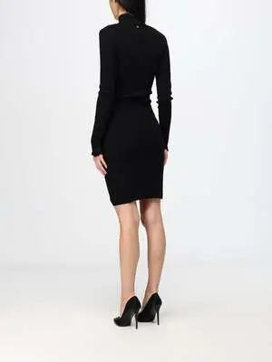 GENNY High-neck Wool-blend Knit Mini Sheath Dress