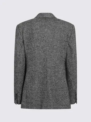 Dolce & Gabbana Double-breasted Check Wool-blend Blazer With Peak Lapels