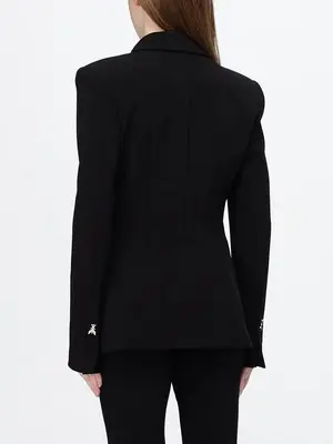 Patrizia Pepe Slim Fit Corset Blazer With Peak Lapels And Padded Shoulders