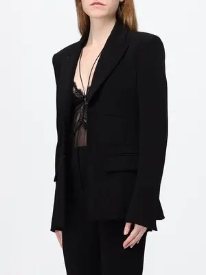 Patrizia Pepe Slim Fit Corset Blazer With Peak Lapels And Padded Shoulders