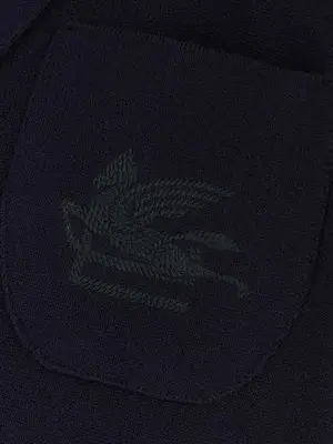 Etro Single-breasted Jersey Blazer With Notched Lapels And Patch Pockets
