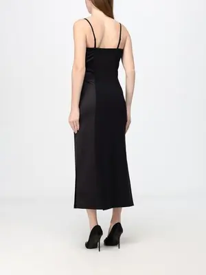 GENNY Off-the-shoulder Square-neck Midi Sheath Evening Dress
