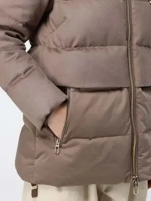 DUNO Keiko Prato Mestre Quilted Wool-blend Hooded Down Jacket - Dove Grey