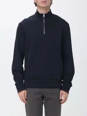 Fred Perry High Neck Half-zip Cotton Sweatshirt - Navy