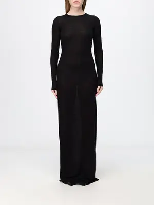 7 For All Mankind Long-sleeved Slim Fit Knit Maxi Dress In Viscose - Navy