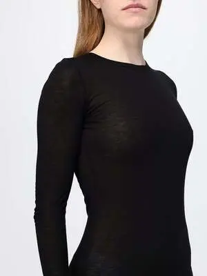 7 For All Mankind Long-sleeved Slim Fit Knit Maxi Dress In Viscose