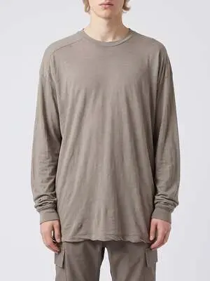 Rick Owens Oversized Long-sleeved Cotton T-shirt With Dropped Shoulders - Grey