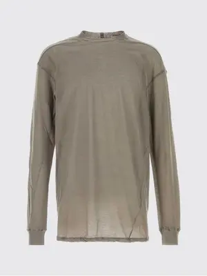 Rick Owens Oversized Long-sleeved Cotton T-shirt With Dropped Shoulders - Grey