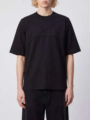Rick Owens Relaxed Fit Cotton T-shirt With Tapes And Dropped Shoulders