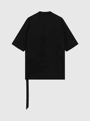 Rick Owens Relaxed Fit Cotton T-shirt With Tapes And Dropped Shoulders